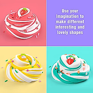 Butter Slime Kit 3-Pack, with Slime Fruits Charms, Slime Party Favor Gift for Boys and Girls, Cute Bulk Putty Kids Slime Toy for Age 6 7 8 9 10 11 12, Scented Soft Non-Sticky, (3x100ml)