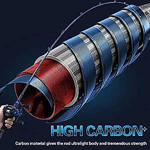 Sougayilang Baitcaster Combo Fishing Rod and Reel Combo, Ultra Light Baitcasting Fishing Reel with Rod Bag for Travel Saltwater Freshwater and Beginner-7ft with Right Hand Reel with Rod Bag