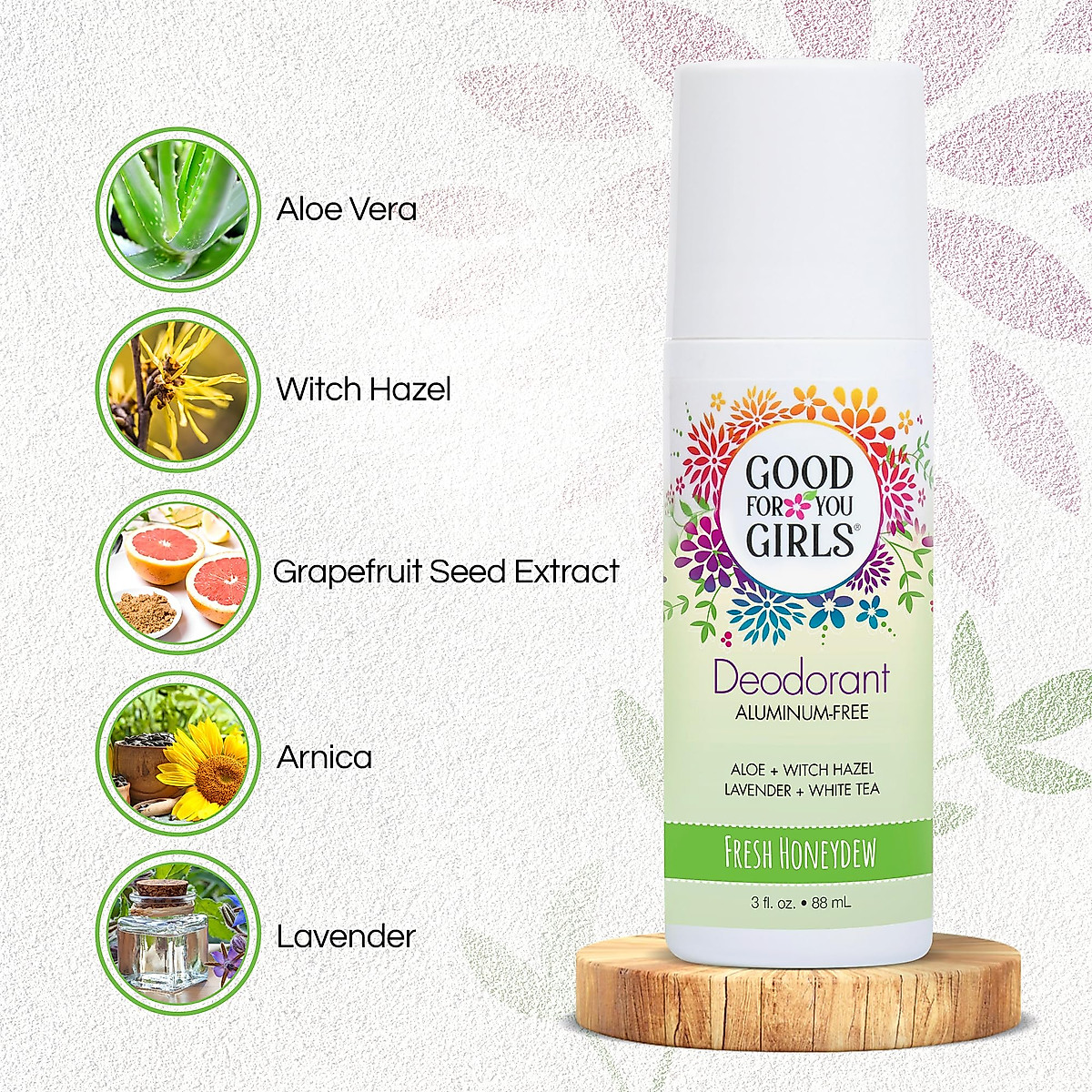 Good for You Girls Aluminum-Free, Natural & Vegan Deodorant for Kids, Preteens, Teens, Safe & Effective Odor Protection, Clear Roll-On, Natural Fragrance | Fresh Honeydew, 3 oz (Pack of 1)