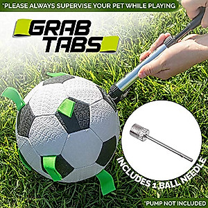 Hyper Pet The Original Quality Grab Tabs Dog Soccer Ball & Dog Football (Indoor-Outdoor Interactive Dog Toy Dog Balls with Easy Grab Tabs) Fun Dog Tug Toy and Dog Ball - 7.5"
