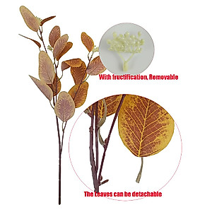 Etycoo 6 Pieces Artificial Eucalyptus Leaves Artificial Plants Greenery Decor for Wedding Party Home Garden Wreath Decor (Royal Blue)