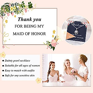UPROMI Maid of Honor Gifts, Maid of Honor Necklace, Wedding Gifts for Bridesmaid Gifts from Bride