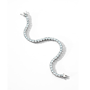 Ross-Simons 7.00 ct. t.w. Aquamarine Tennis Bracelet in Sterling Silver. 7 inches