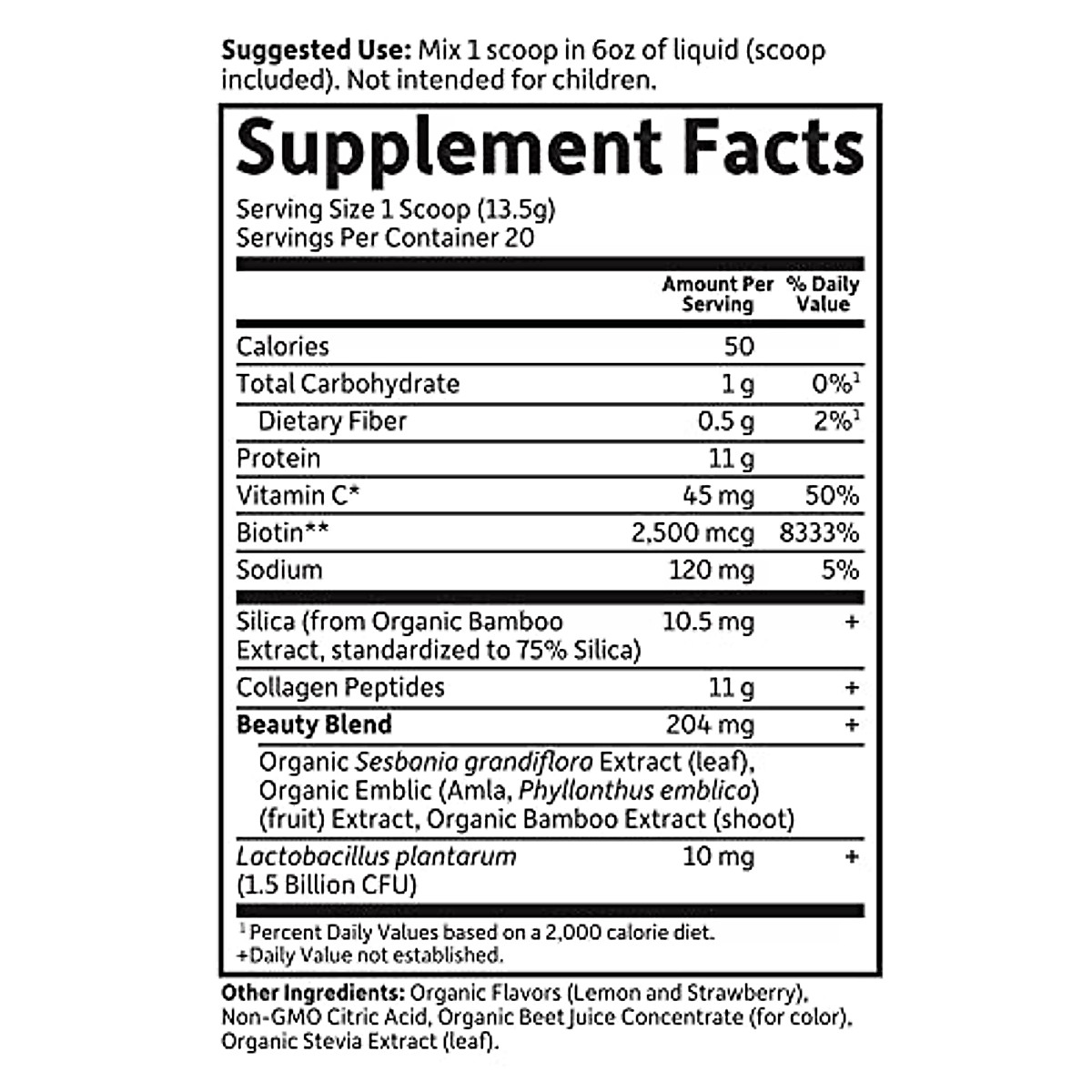 Garden of Life Grass Fed Collagen Beauty - Strawberry Lemonade, 20 Servings - Collagen Powder for Women Men Hair Skin Nails, Collagen Peptides Powder, Collagen Protein Hydrolyzed Collagen Supplements