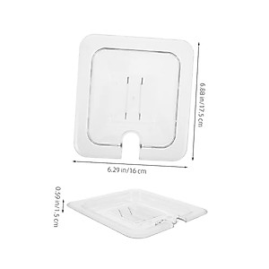 CIYODO 2pcs Dinner Plate Cover Pan Lids Commercial Pan Lid Polycarbonate Cover with Handle Restaurant Pan Lid 1/6 Size Food Pan Lid Food Storage Containers Covers Plastic Transparent