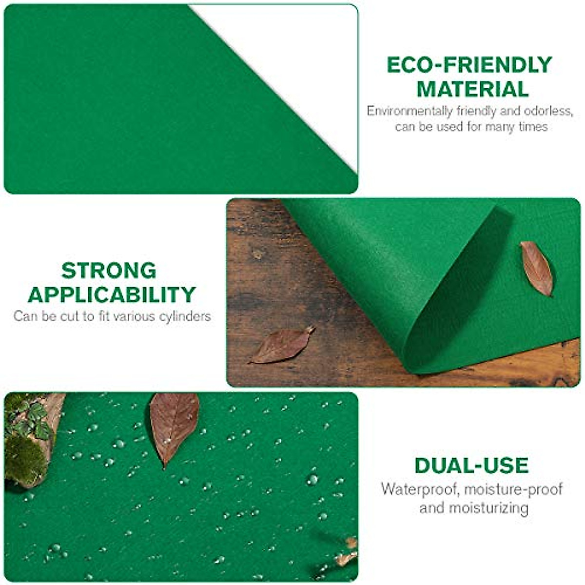 POPETPOP Reptile Carpet Mat - Reptiles Bedding Fiber Mat Substrate Terrarium Liner for Lizards Snakes Tortoise Rabbit Bearded Dragon Accessories - Green
