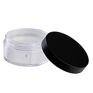 Teensery 2 Pcs 50G 50ml Plastic Empty Powder Puff Case Face Powder Blusher Makeup Cosmetic Jars Containers With Sifter Lids