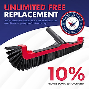 Pool Net with Brush Bundle - ProTuff 10X No Cost, No Hassle Replacements - 19.5" Deep Bag Fine Mesh Pool Net and Modular 22" Corner Cleaning Brush