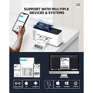 Phomemo Bluetooth Thermal Label Printer, Shipping Label - 4" x 6" Fan-Fold Labels, 500 pcs