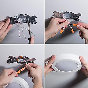 HALO BLD606930WHR BLD 6 in. White Integrated Recessed Ceiling Light Trim at 3000K Soft, Title 20 Compliant LED Direct Mount, 6"