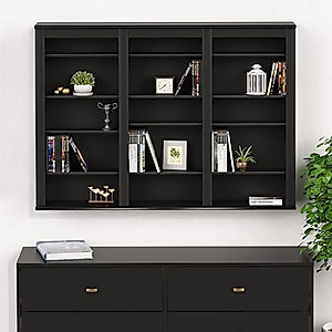 Prepac Triple Wall Mounted Storage, Black