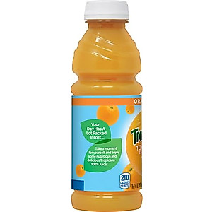 Tropicana 100% Orange Juice, 15.2 fl oz (Pack of 12) - Real Fruit Juices, Vitamin C Rich, No Added Sugars, No Artificial Flavors
