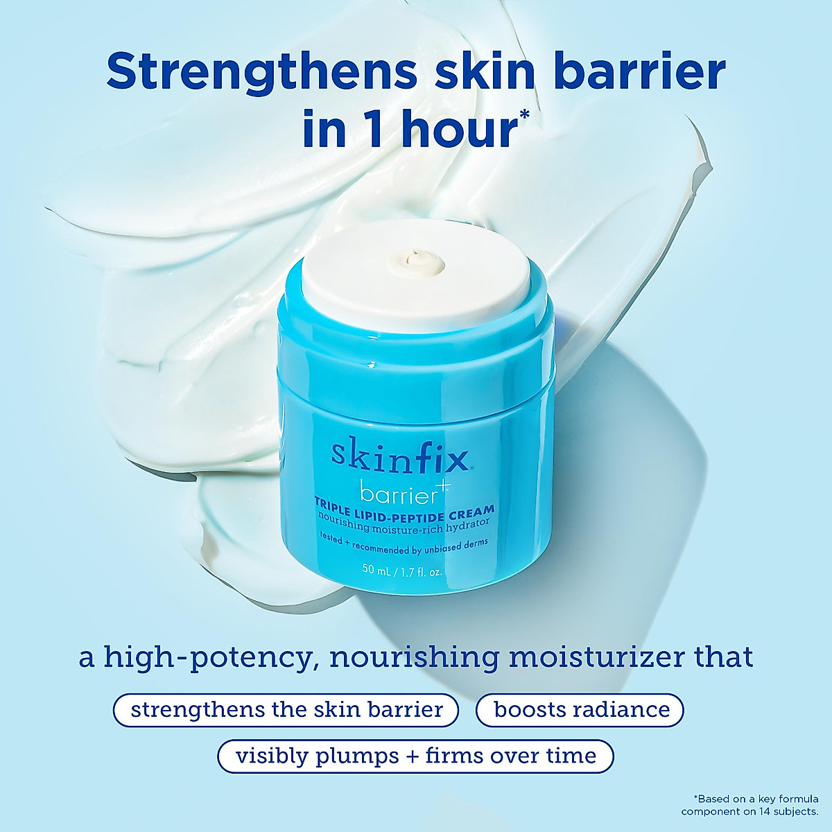Skinfix Barrier+ Triple Lipid-Peptide Cream: Enriched with Lipids, Peptides, Hyaluronic Acid, and Shea Butter for Brightening, Firming, and Plumping, 3 oz