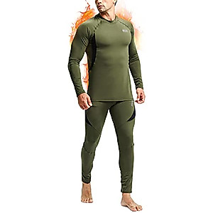 romision Thermal Underwear for Men, Fleece Lined Long Johns Hunting Gear Base Layer Top Bottom Set for Cold Weather