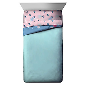 Disney Lilo & Stitch Paradise Dream Twin Comforter & Sham Set - Super Soft Kids Reversible Bedding - Fade Resistant Microfiber (Official Disney Product)