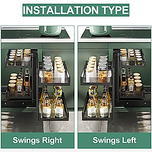 FYFUSATC Kitchen Blind Corner Pull Out Shelf with 4 Shelf Tray Baskets Hidden Pull Out Blind Corner Cabinet Organizer Heavy Duty Blind Corner Storage Cans Pots for Left or Right Blind Corner Cabinet