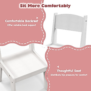 GOFLAME Kids Vanity Set with Lighted Mirror, Toddler Makeup Dressing Princess Table & Chair Set with Shelves, Drawer & Cabinet, Pretend Play Vanity Set with Mirror and 2-Color LED Lights, White