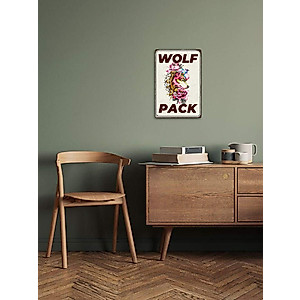 Wolf's Pack 8X12 Inch Retro Look Tin Decoration Art Sign for Home Kitchen Bathroom Farm Garden Garage Inspirational Quotes Wall Decor