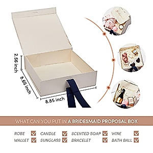 AW BRIDAL Bridesmaid Proposal Box Set of 5-4 Will You Be My Bridesmaid Gift Wrapping Boxes & 1 Will You Be My Maid of Honor White Gift Boxs for Bachelorette Gifts
