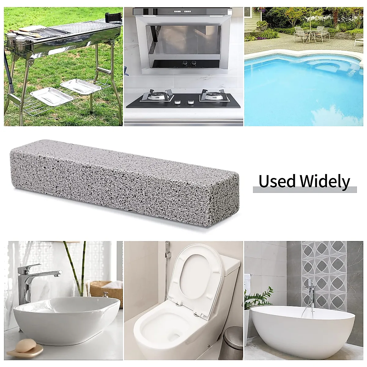 HongWay 10 Pack Pumice Stone for Cleaning, Pumice Stone for Toilet Cleaning Bowl Stick, Heavy Duty Strong Pumice Cleaning Bar for Bathtubs, Kitchen Sink, Grill, Household (5.9 x 1.4 x 0.9 Inches)