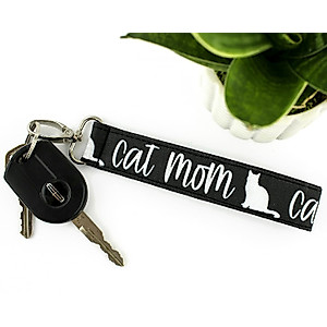 Cat Mom Keychain for Women - Gift Idea for Cat Lovers - Crazy Cat Lady Key Fob