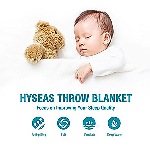 HYSEAS Flannel Fleece Throw Blanket Purple - Super Soft Plush Microfiber Solid Blanket for Couch, Bed, Chair, Sofa - Fuzzy Cozy Lightweight - 50x60 Inch