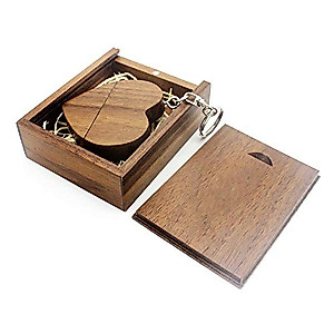 A Plus+ 10 PCS Eco Wooden USB Flash Drive 16GB Heart Shaped with Matching Box for Wedding Photography Valentine's Day