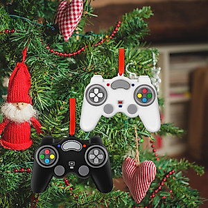 2024 Video Game Christmas Ornaments Personalized Video Game Controller Ornament for Gamer Lovers Customized Handwritten Christmas Tree Hanging Ornament Gifts Reusable PVC Rubber First Keepsake 2PC