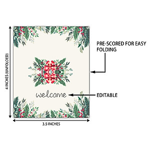 Place Cards for Christmas Party, Editable Name Place Cards, Seating Place Cards for Tables, Tent Style Cards for Wedding, Dinner Party or Any Occasion, Easy Folding, Pack of 25 Escort Cards(A01)