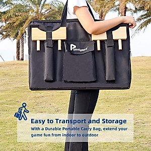 Pointyard 26X22In Giant Wooden 4 in a Row Game, Outdoor Yard Game for Famlies Adults, 42 Pcs Chips & Durable Carrying Bag, Halloween Christmas Party Game Gifts for Lovers