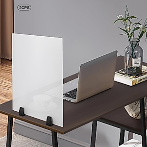 2 Pack Desk Privacy Panels,Modern Dual Frosted Plexiglass 24 x 18 inch Clamp-on Desk Privacy Panels,Acrylic Cubicle Desk Dividers,Office Partitions (24 in x 18 in)