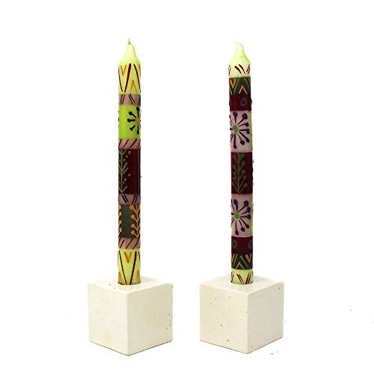 Nobunto Hand Painted Candles in Kileo Design (Pair of tapers)