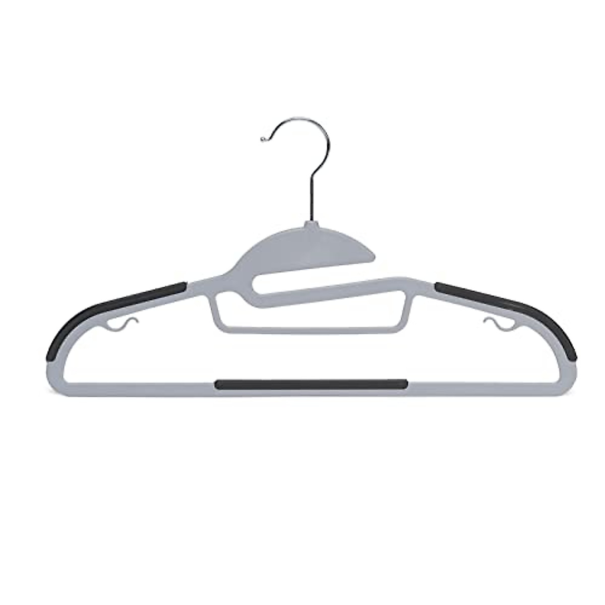 Amazon Basics Rubber Coated Plastic Hangers, Pack of 50, Gray