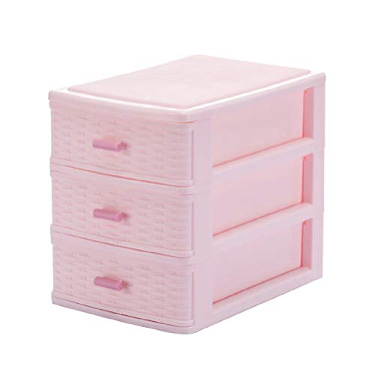 DOITOOL Storage Containers Desktop Jewelry Storage Drawer Makeup Organizer Earring Holder Stand Cosmetic Storage Container for Home Girl Bedroom (Pink) Desk Organizer Caddy