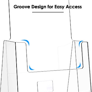 MaxGear Acrylic Brochure Holder 6 x 9 Inches, Clear Literature Holder Acrylic Countertop Organizer Plastic Flyer Display Stand Clear Bi-fold Magazine Holder for Pamphlet, Booklet, Menu, 2 Pack