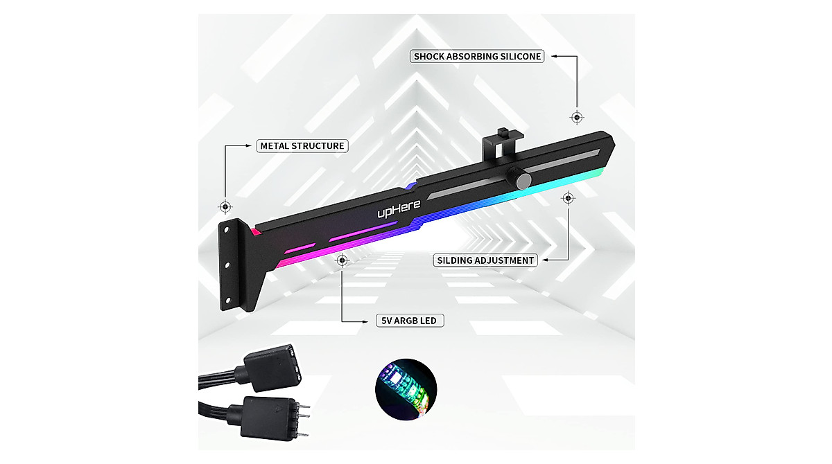 upHere 5V ARGB GPU Brace - Adjustable GPU Support