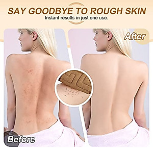 Exfoliating Back Scrubber for Shower, Double-Sided Back Scrub Washcloth with Handles, 38 Inches Body Exfoliator Bath Tool to Clean Your Body Deeply for Men & Women Skin Care (Yellow)