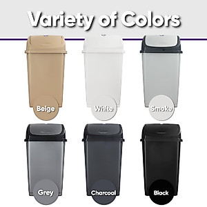 Superio Large Kitchen Trash Can 13 Gallon Black 2 Pack Swing Top Trash Can with Lid, 52 Qt Waste Bin for Kitchen, Garage, Indoor and Outdoor Trash Can