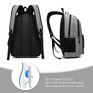 Oberhoffe Laptop Backpack Travel Backpack with USB Charging Port Anti Thief/Water Resistant College School Bookbag for Women Men Business Backpack Fit 15.6 inch Notebook (Grey)