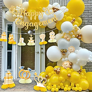 Engagement Party Decorations Gold Bridal Party Honeycomb Centerpieces Just Engaged Decorations Almost Married Decor for Bridal Shower Wedding Anniversary Bachelorette Party Supplies