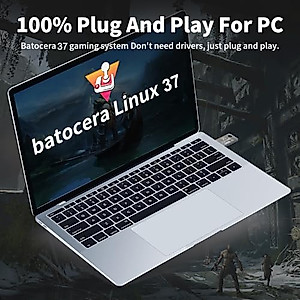 128G Flash Drive Retro Game Console with Built-in 43,254 Classic Games, Batocera 37 Game System, Emulator Console for PS1/PSP/PS2/Sega/MAME/3DO, USB 3.0 Hard Drive for Windows 8.1/10/11/Inter Mac