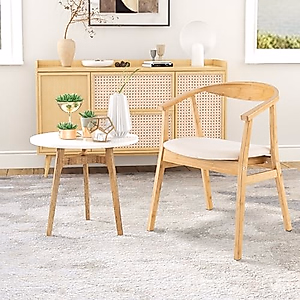 Giantex Bamboo Accent Chair - Wood Natural Boho Accent Dining Chairs with Armrest and Curved Backrest, Accent Arm Chair for Living Room, Dining Room, Small Space