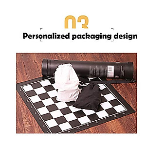 Roll-Up Leather Chess Set, Chess Board Set，Portable Travel Chess Game Set Combination，Beginner Chess Set for Kids and Adults
