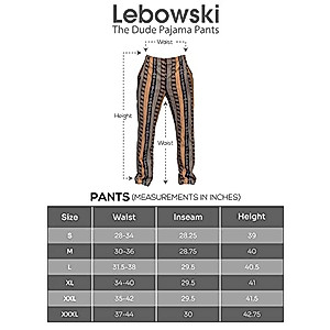 Costume Agent The Dude Lebowski Movie Character Pajama Pants Halloween Costume Cosplay Multicolor