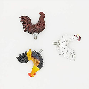 Rooster Design Rustic Brown Wood Paper Towel Holder Stand Up Paper Towel Holder, Easy One-Handed Tear Kitchen Paper Towel Dispenser with Weighted Base for Standard Paper Towel Rolls