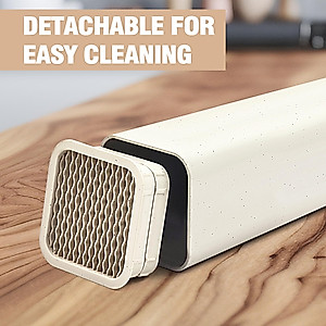 NEWE Knife Block Holder without Knives, Universal Kitchen Storage Stand with Wavy Slots to Protect Blades, Small Space-Saving Knife Organizer for Countertop, Detachable for Easy Cleaning