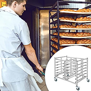 Bun Pan Rack 12 Tier with Wheels Sheet Pan/bun Pan Rack Sheet Pan Organizer Stainless Steel Racking Trolley Storage for Full Half Sheet Kitchen, Restaurant, Cafeteria, Hotel, 36 x 24 x 39 Inch