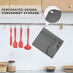 Sameme Silicone 2 in 1 Spoon Rest with Drip Pad for Multiple Utensils,Cooking Spoon Holder for Kitchen Stove Top Counter,Heat Resistant,Kitchen Utensil Holder for Spoons, Ladles, Tongs& More