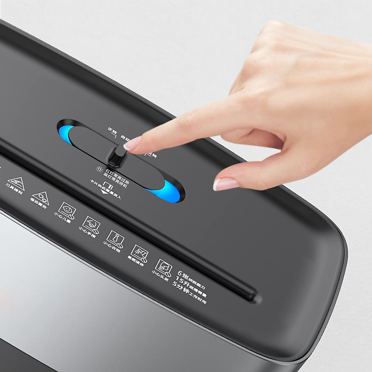 Shredders for Home Office 6-Sheet Cross Cut Shredder Shreds Paper/Credit Card/Staple/Clip Jam Proof Paper Shredder P-4 Security Level (Color : White, Size : 32x19.5x41.6CM)