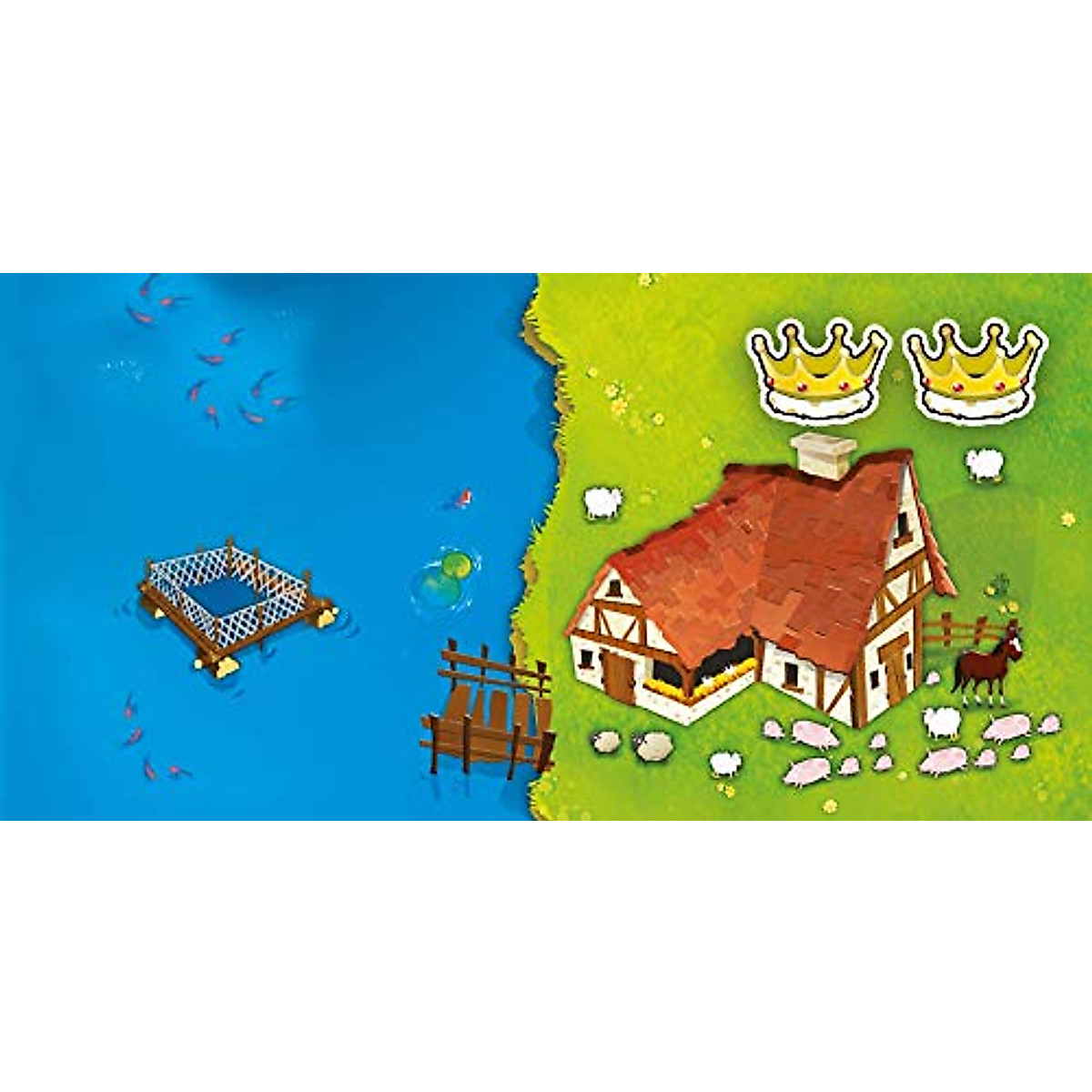 Blue Orange Games Kingdomino Award Winning Family Strategy Board Game, 4 players
